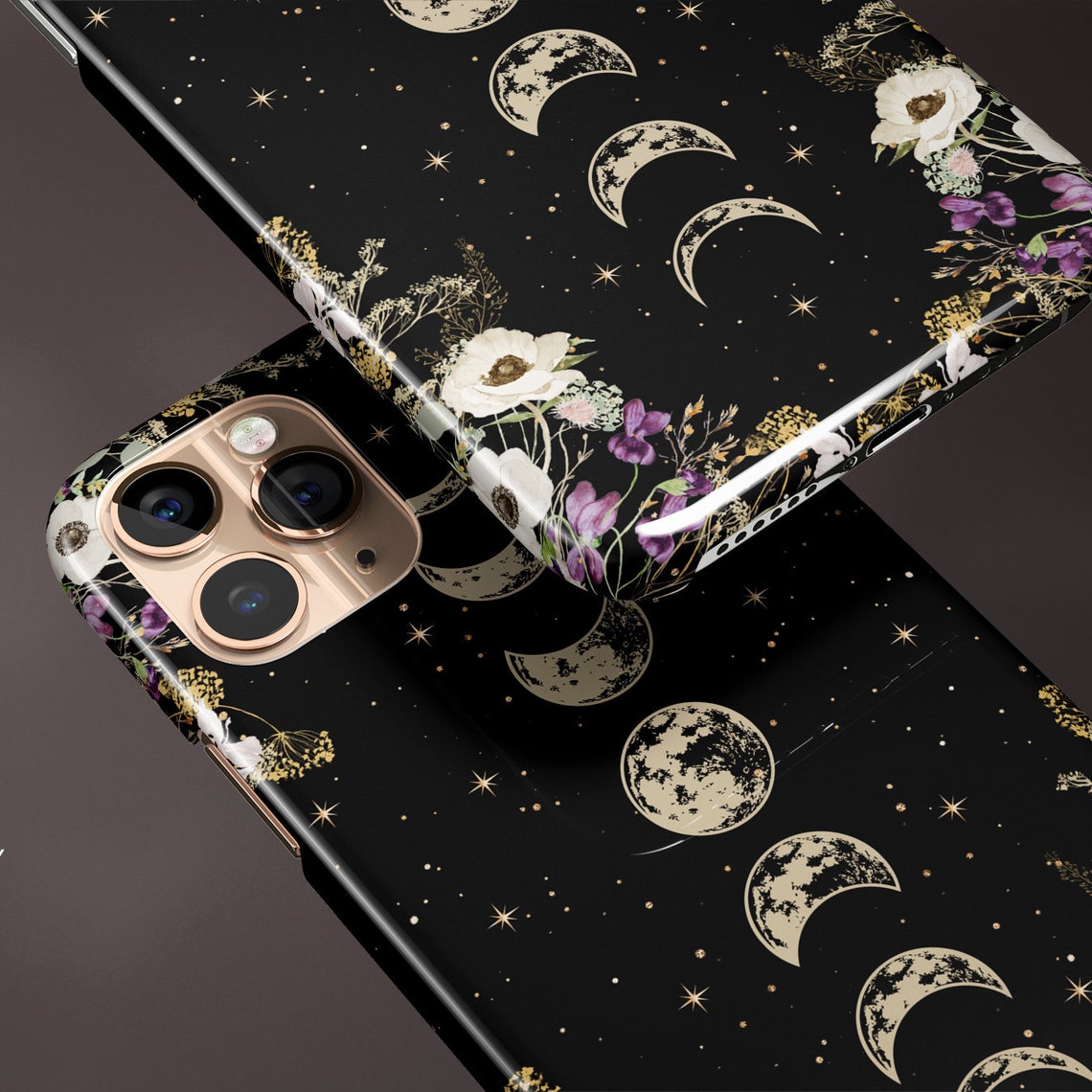 Cottagecore Moon Phases Celestial with Floral Accents Witchy Tough Case ...