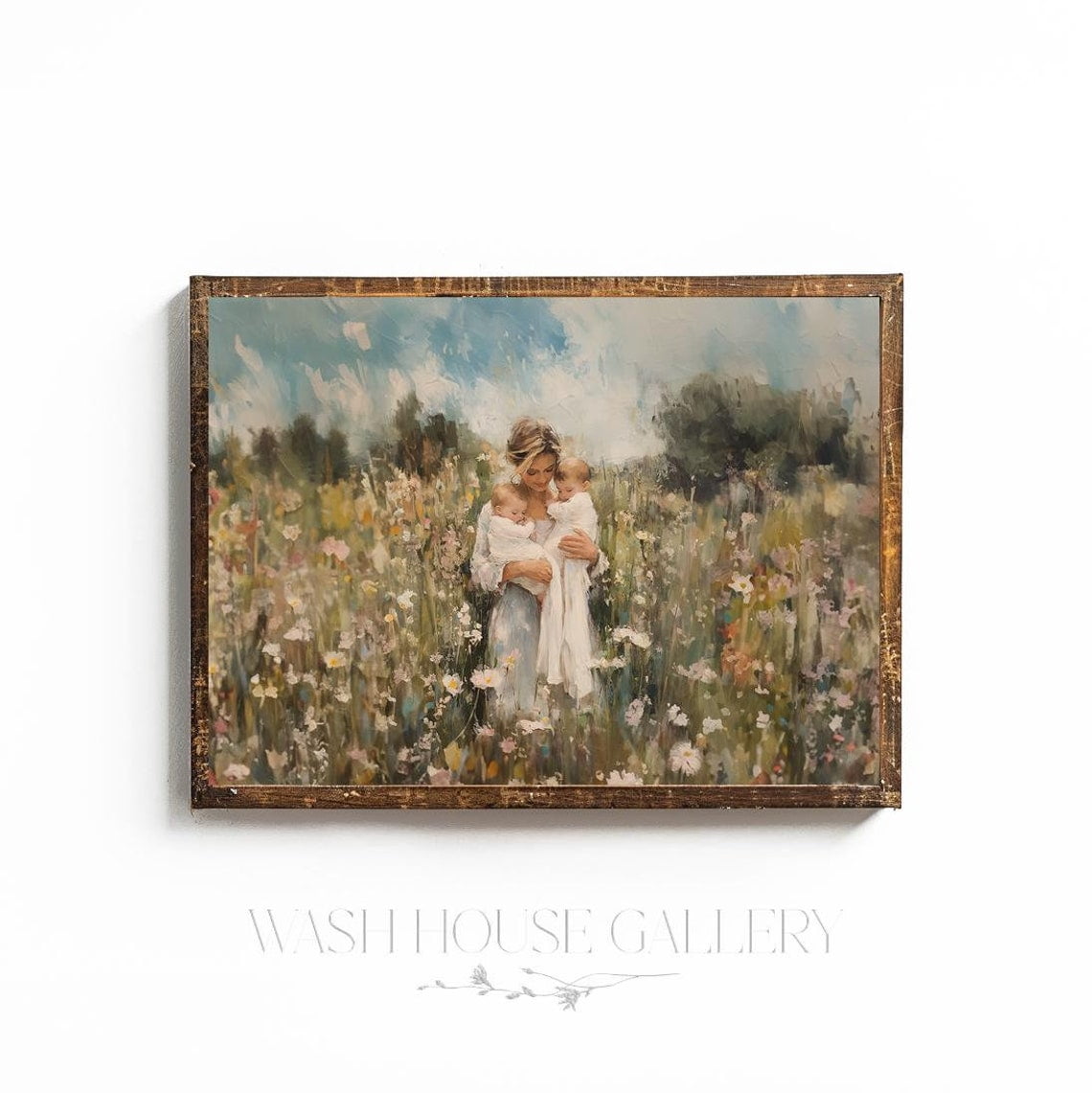 Cottagecore Motherhood Poster Mommy And Me Twin Mom New Mom Twin Baby ...