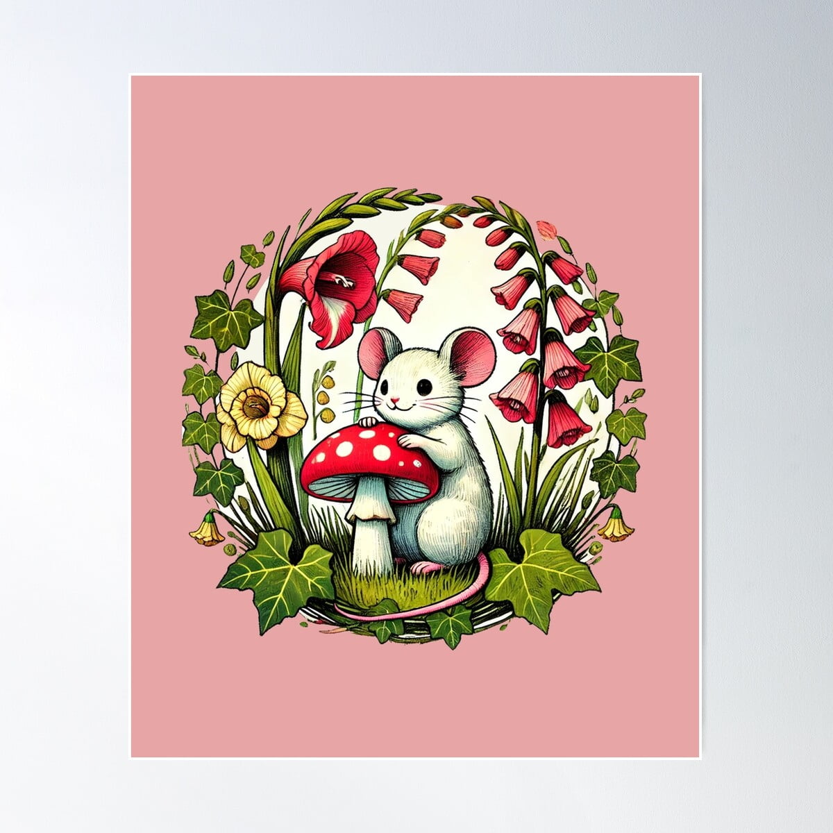 Cottagecore Mouse Poster Wall Art, Modern Wall Decor For Living Room ...