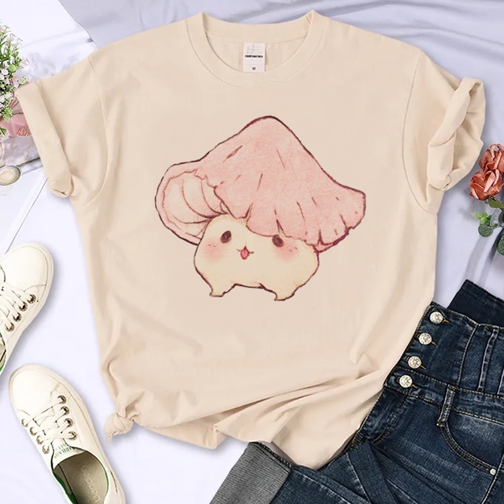 Cottagecore Mushroom tshirt women summer designer manga tshirt girl ...