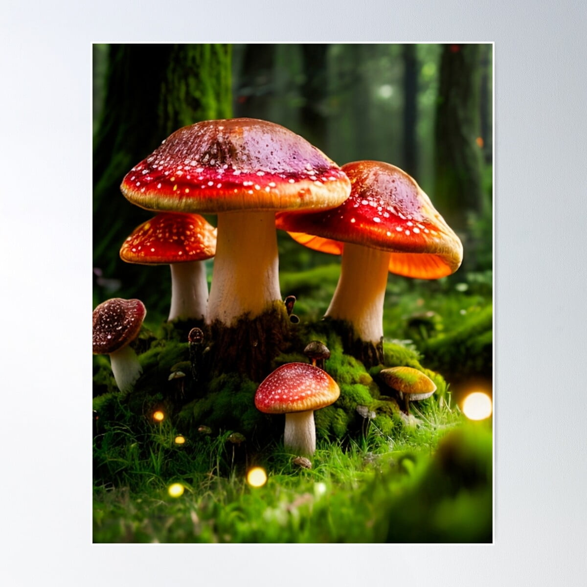 Cottagecore Mushrooms Poster Wall Art, Modern Wall Decor For Living ...