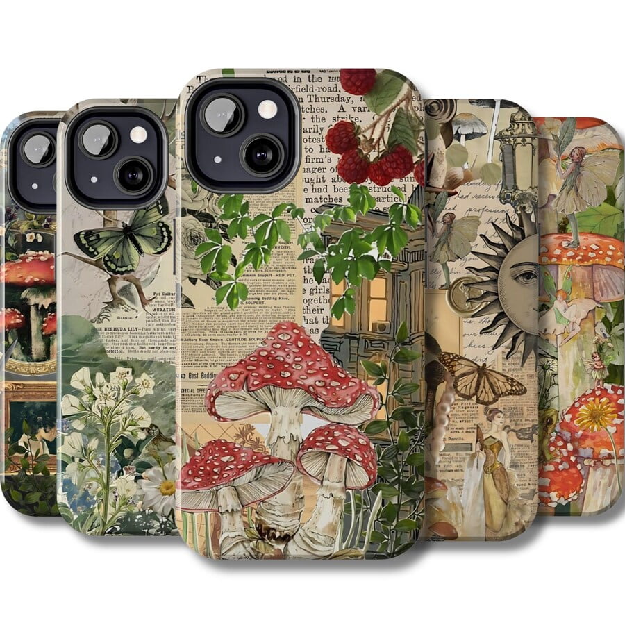 Cottagecore Nature Scrapbook with Cute Mushroom Botanic Collage Case 11 ...