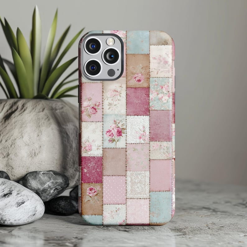 Cottagecore Patchwork Quilt Tough Phone Case for iPhone 11,12,13,14,15 ...