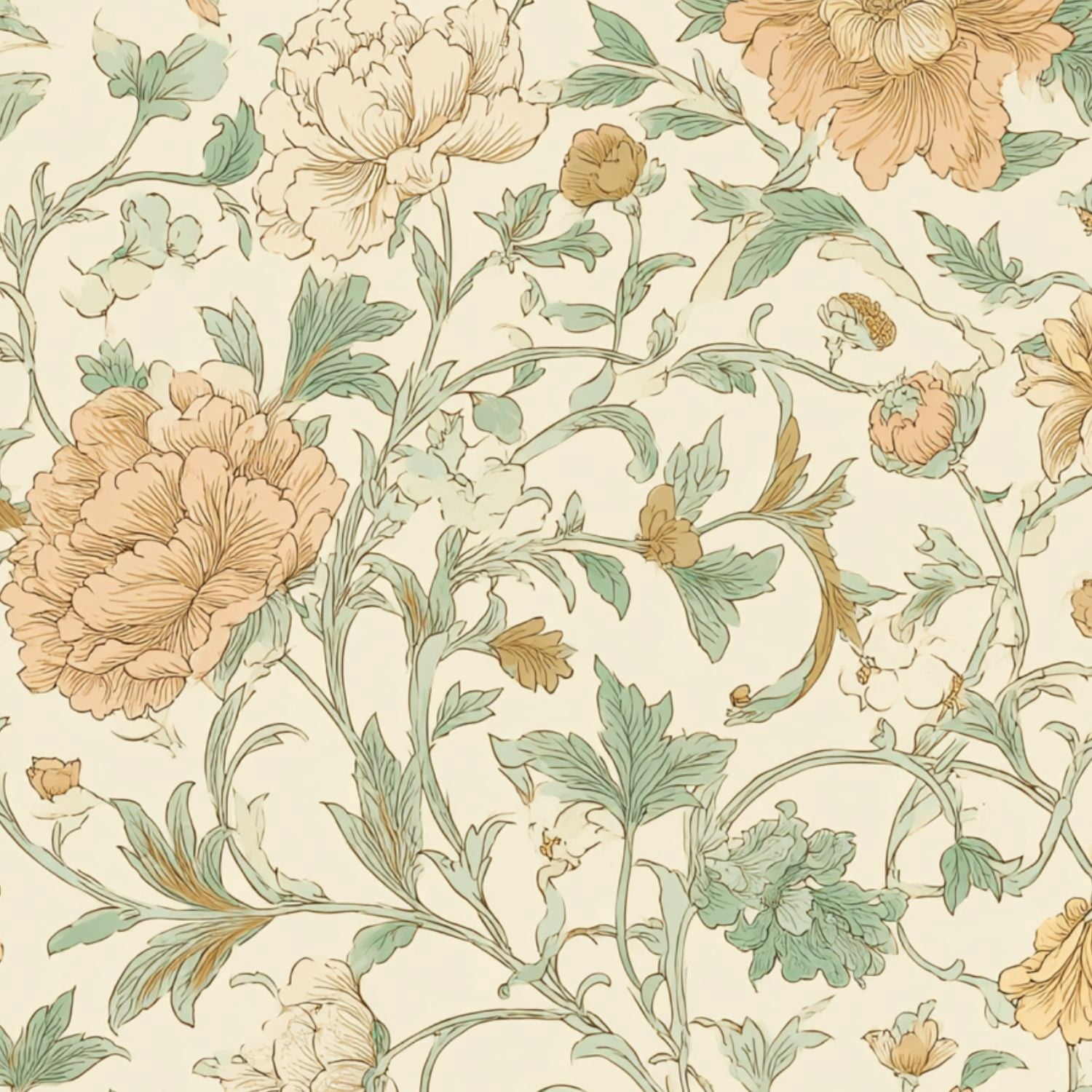 Cottagecore Peel and Stick Wallpaper 17.7in x 9.8ft Vintage Floral ...
