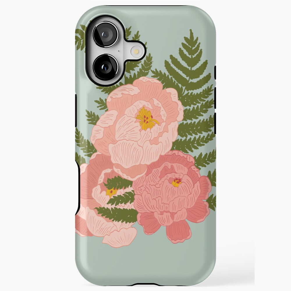 Cottagecore Peonies Marginal Fern Compatible Phone Case for iPhone 11 ...