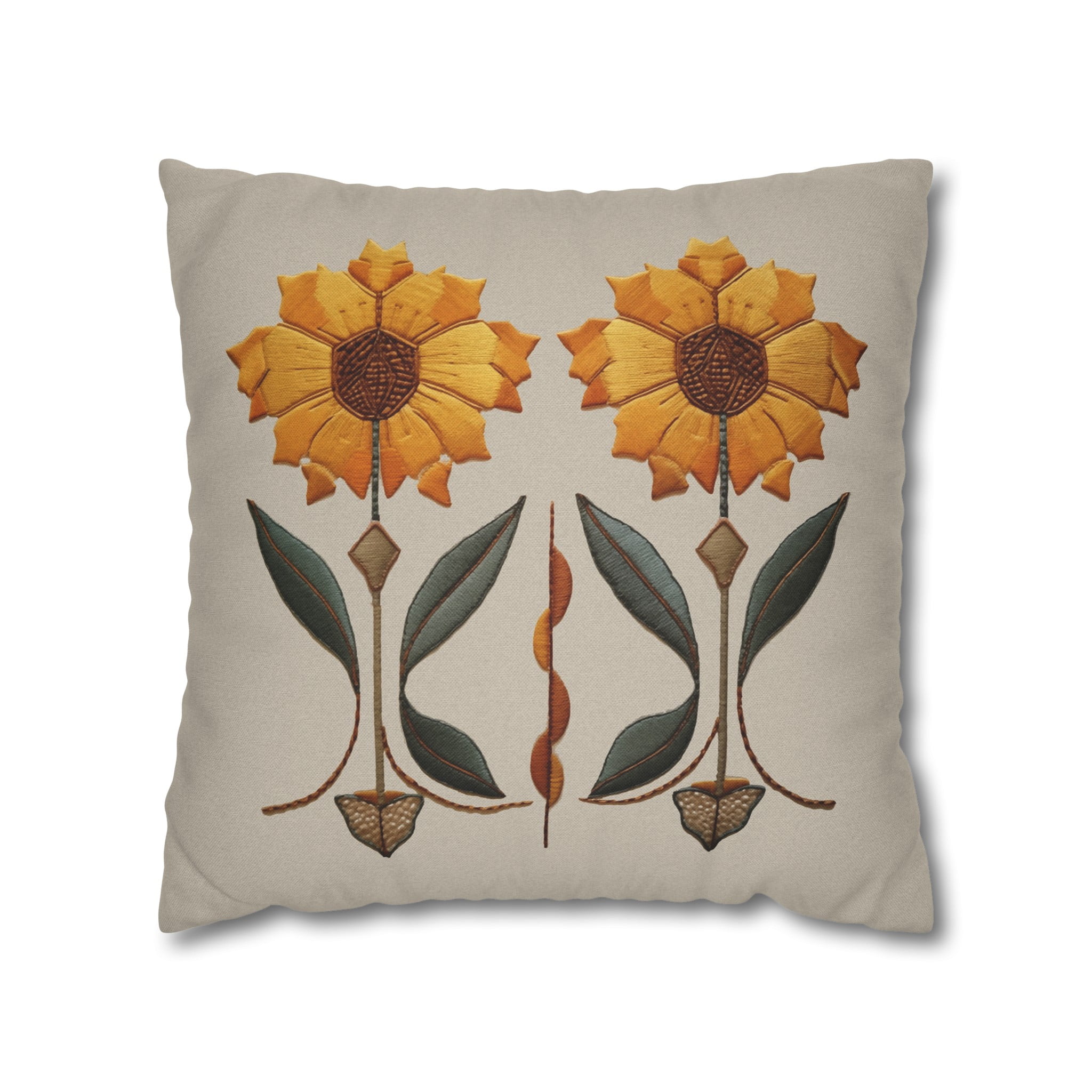 Cottagecore Pillow Case - Two Yellow Sunflowers - Inspired Nature ...