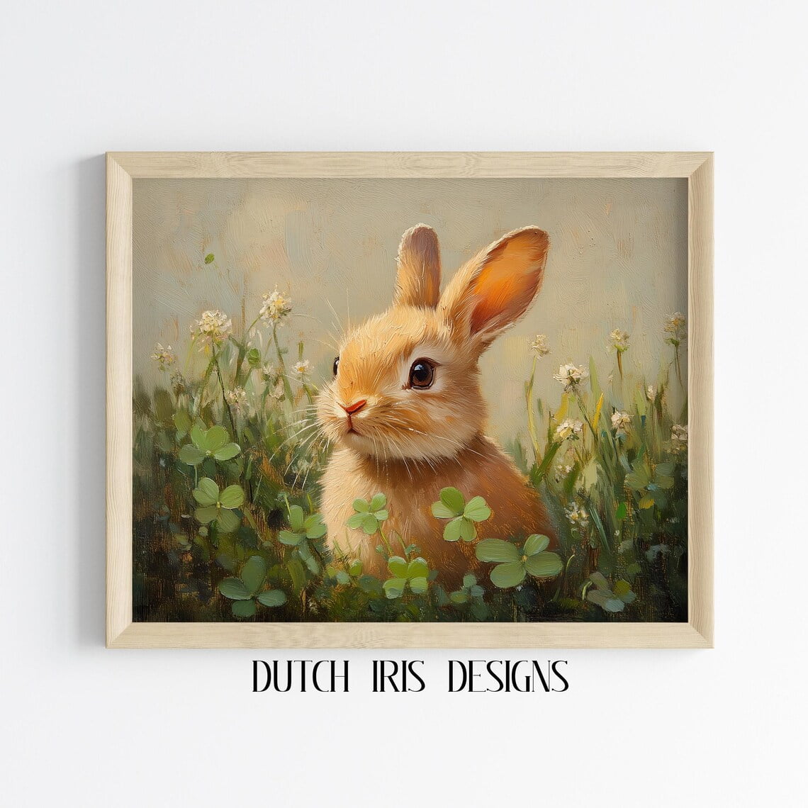 Cottagecore Rabbit, Cute Bunny In Meadow, Vintage Spring Wall Art ...