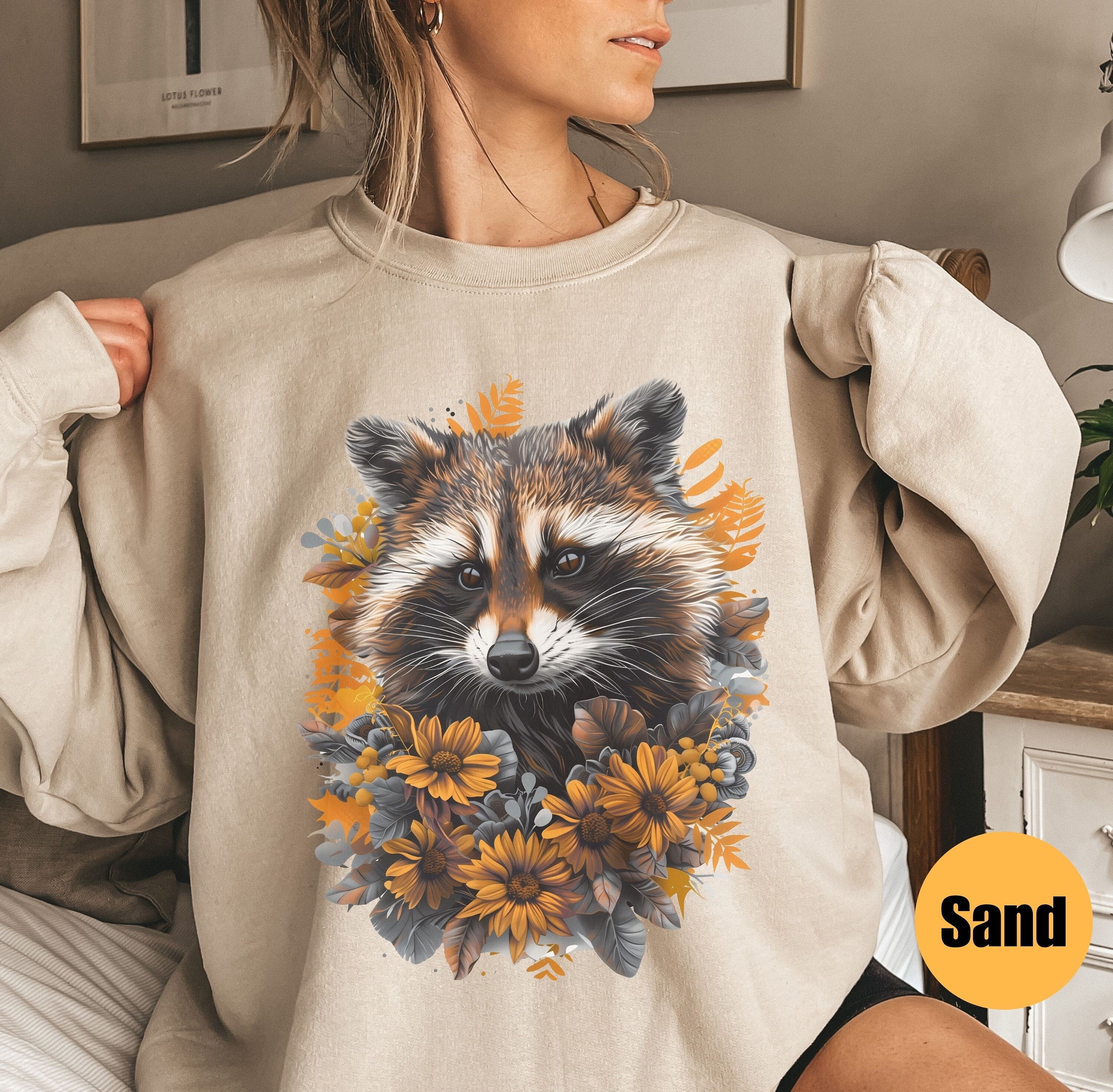 Cottagecore Racoon T-Shirt Floral Raccoon T-Shirt Raccoon Gift Raccoon ...