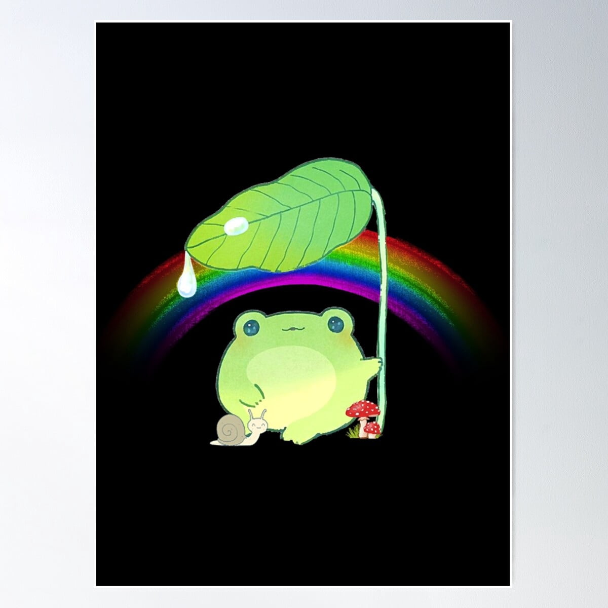 Cottagecore Rainbow Frog Poster Wall Art, Modern Wall Decor For Living ...