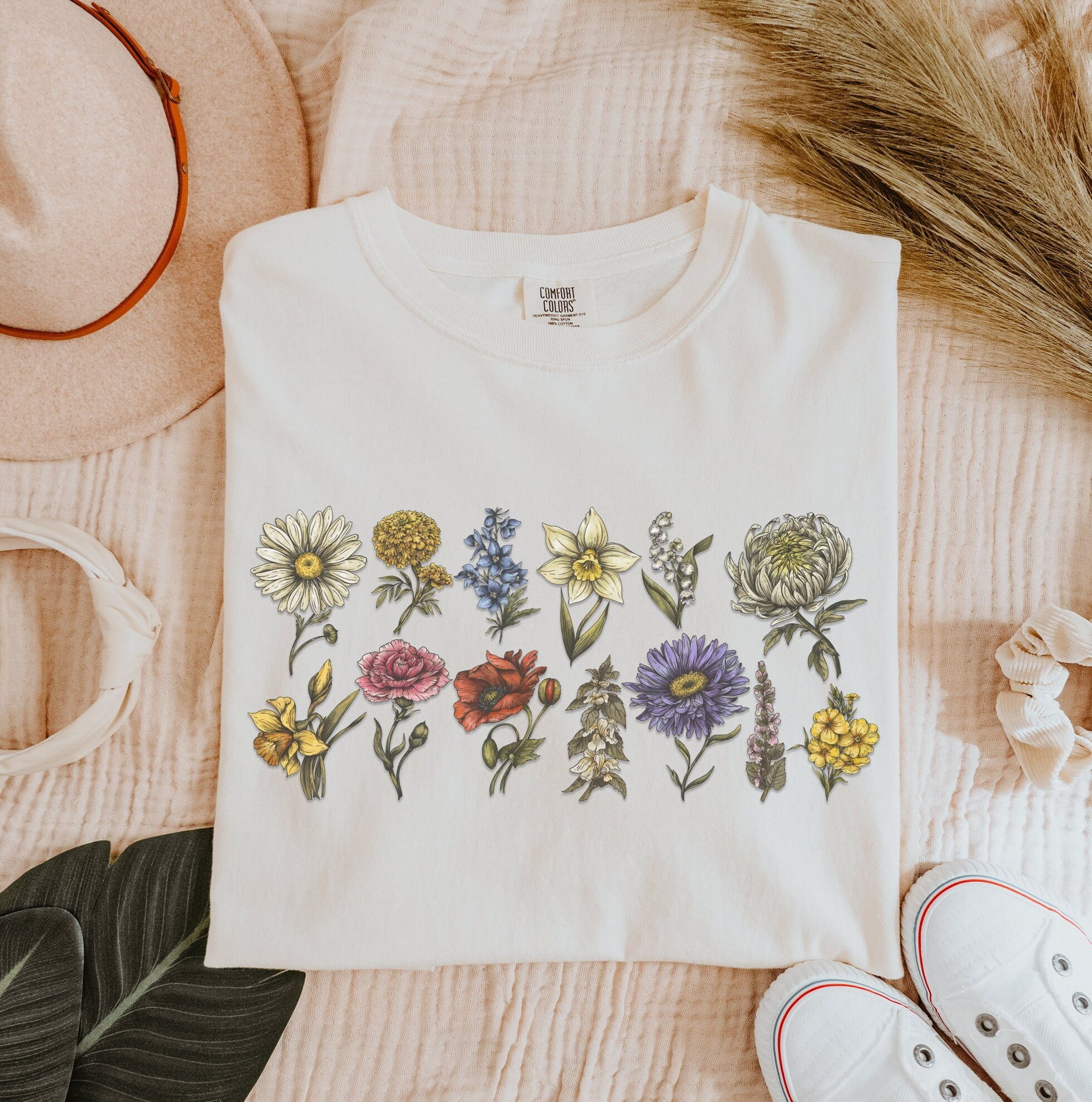 Cottagecore Shirt, Botanical Shirt, Boho Wildflowers Shirt, Botanical ...