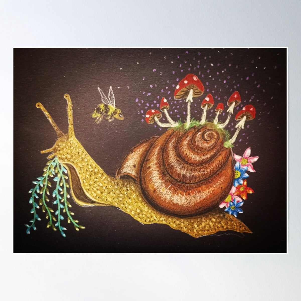 Cottagecore Snail Poster Wall Art, Modern Wall Decor For Living Room ...
