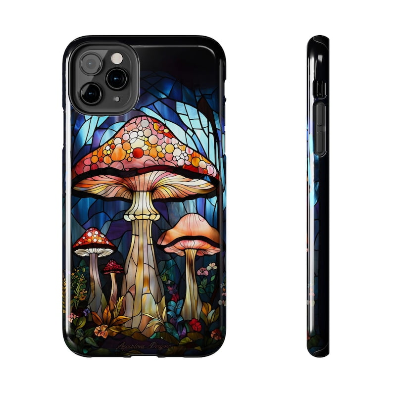 Cottagecore Stained Glass Mushroom Collage Phone Case for iPhone 11 12 ...