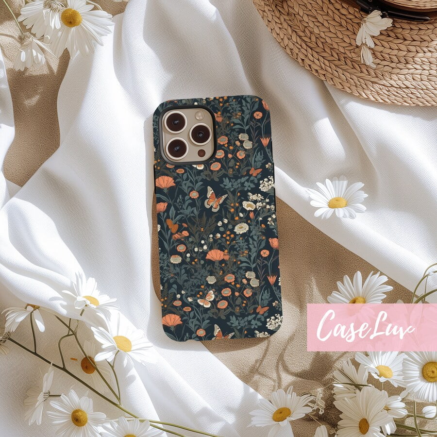 Cottagecore Style Fall Floral and Butterfly Phone Case with iPhone 11 ...
