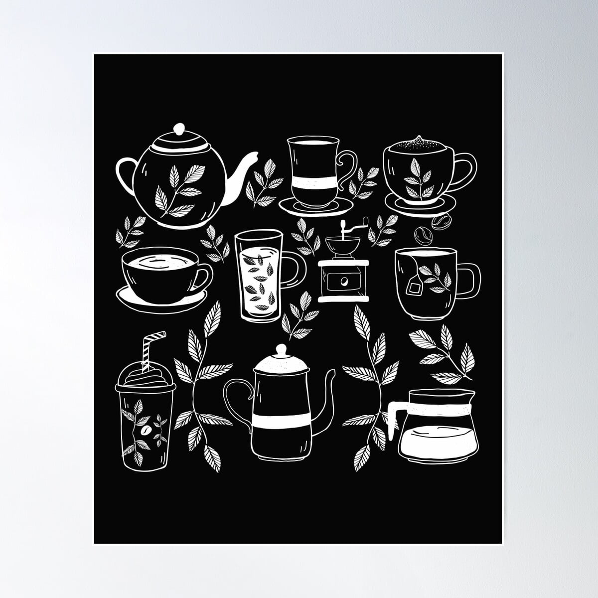 Cottagecore Tea Set Aesthetic Trendy Tea Drinking Tea Lover Poster Wall ...