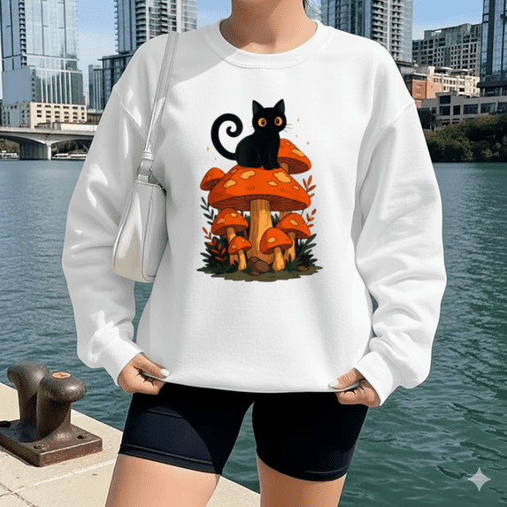 Cottagecore Vibe Kawaii Cat Mushroom Anime Cozy Japanese Cute Style Art ...