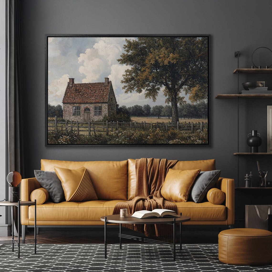 Cottagecore Vintage Landscape Poster, Wall Art, Ready To Hang, Country ...