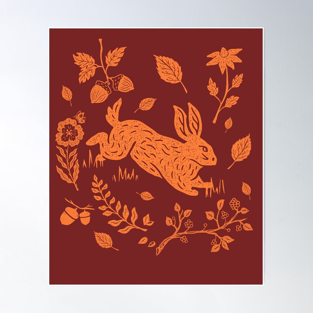 Cottagecore Wild Hare Rabbit Poster Wall Art, Modern Wall Decor For ...