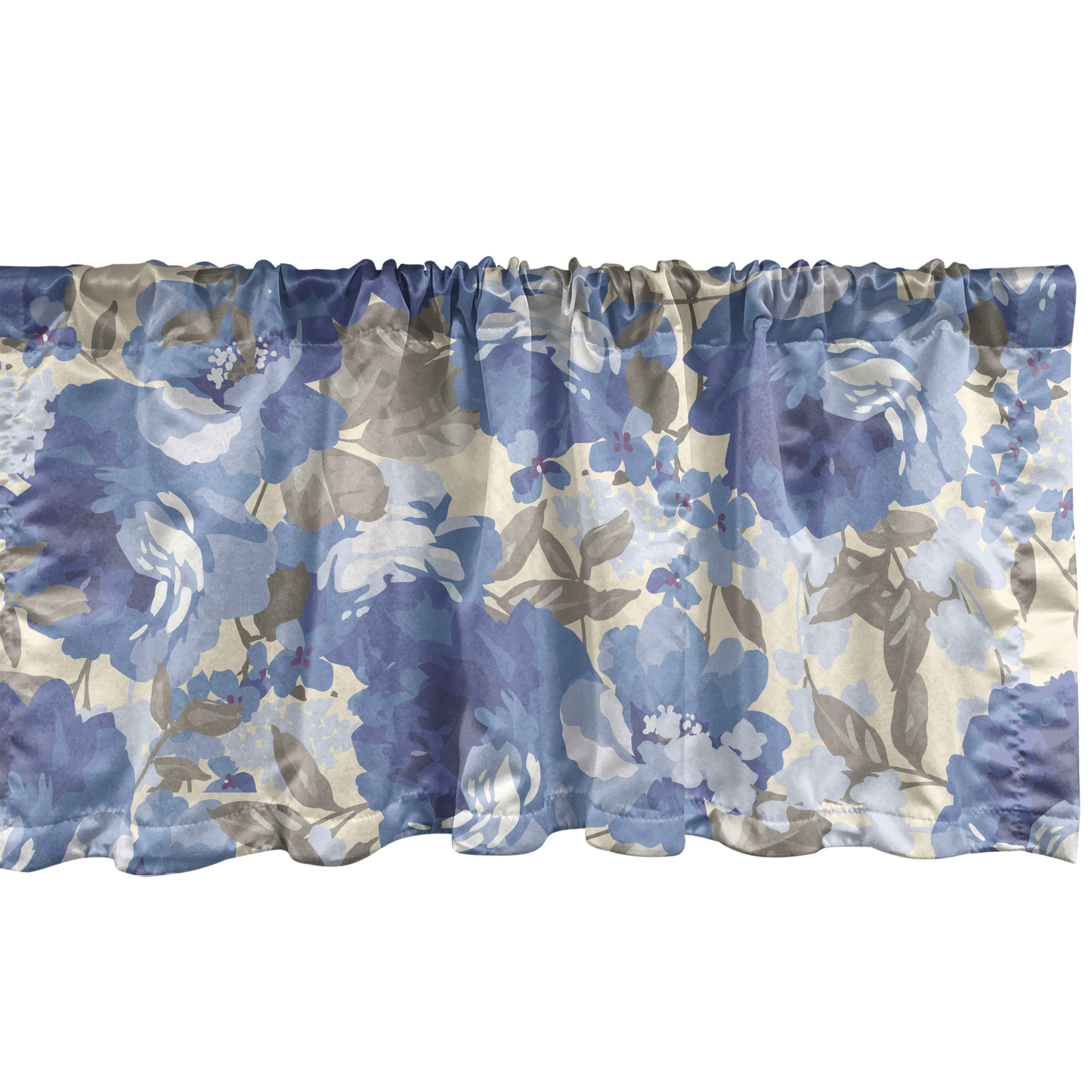 Cottagecore Window Valance, Watercolor Design Rose Flowers Boho on ...