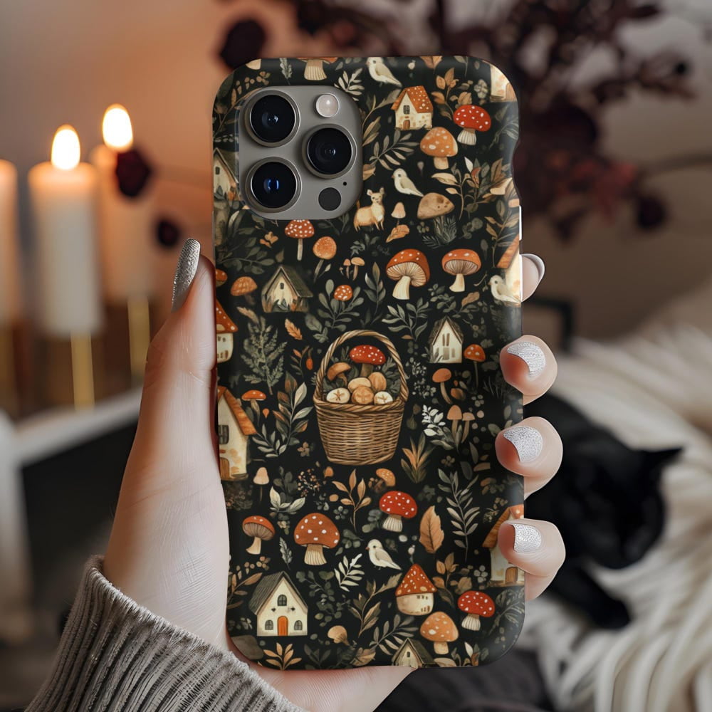 Cottagecore Woodland Mushroom Nature Phone Case with iPhone 17 to 11 ...