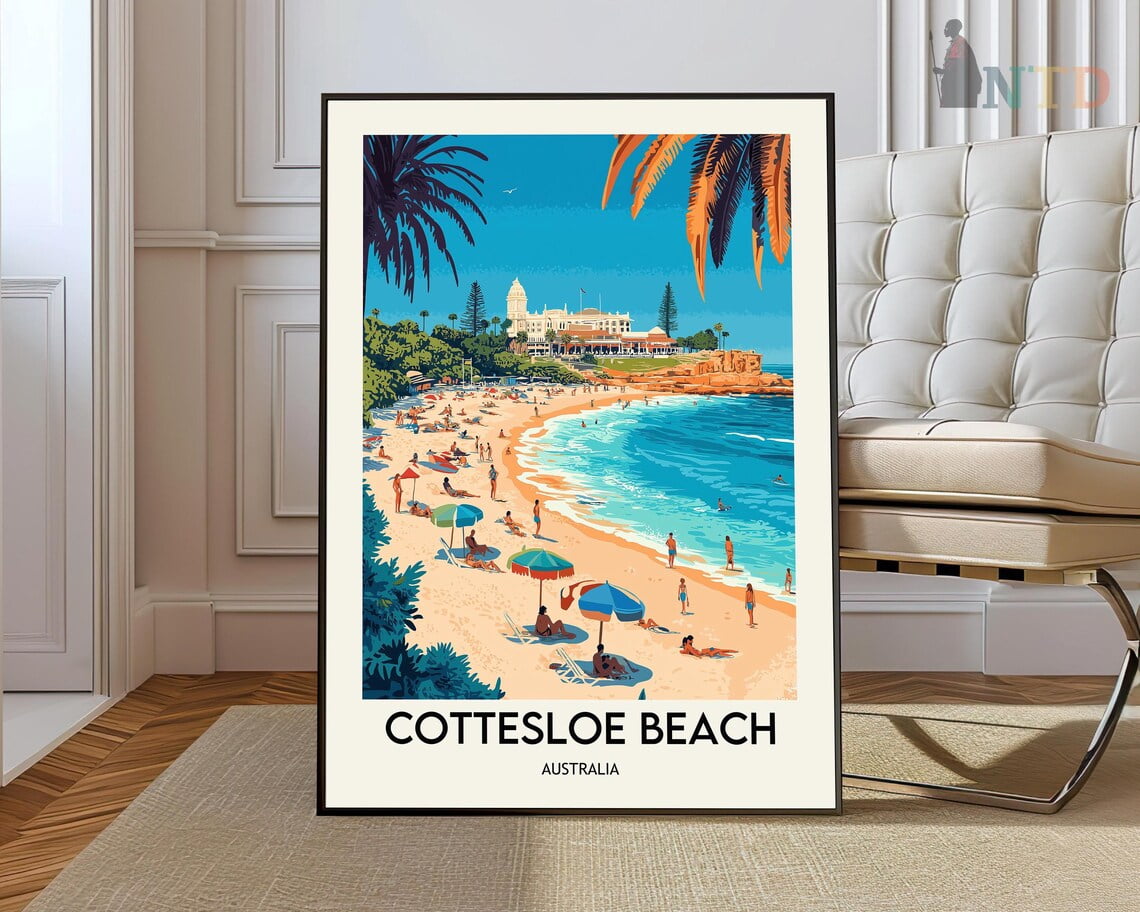 Cottesloe Beach Art, Cottesloe Beach Artwork, Cottesloe Beach Map ...