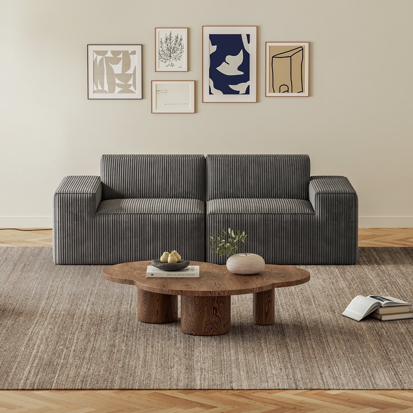 Cottinch Cloud Puff Modern Modular Sectional Sofa, 2 Seats, High ...