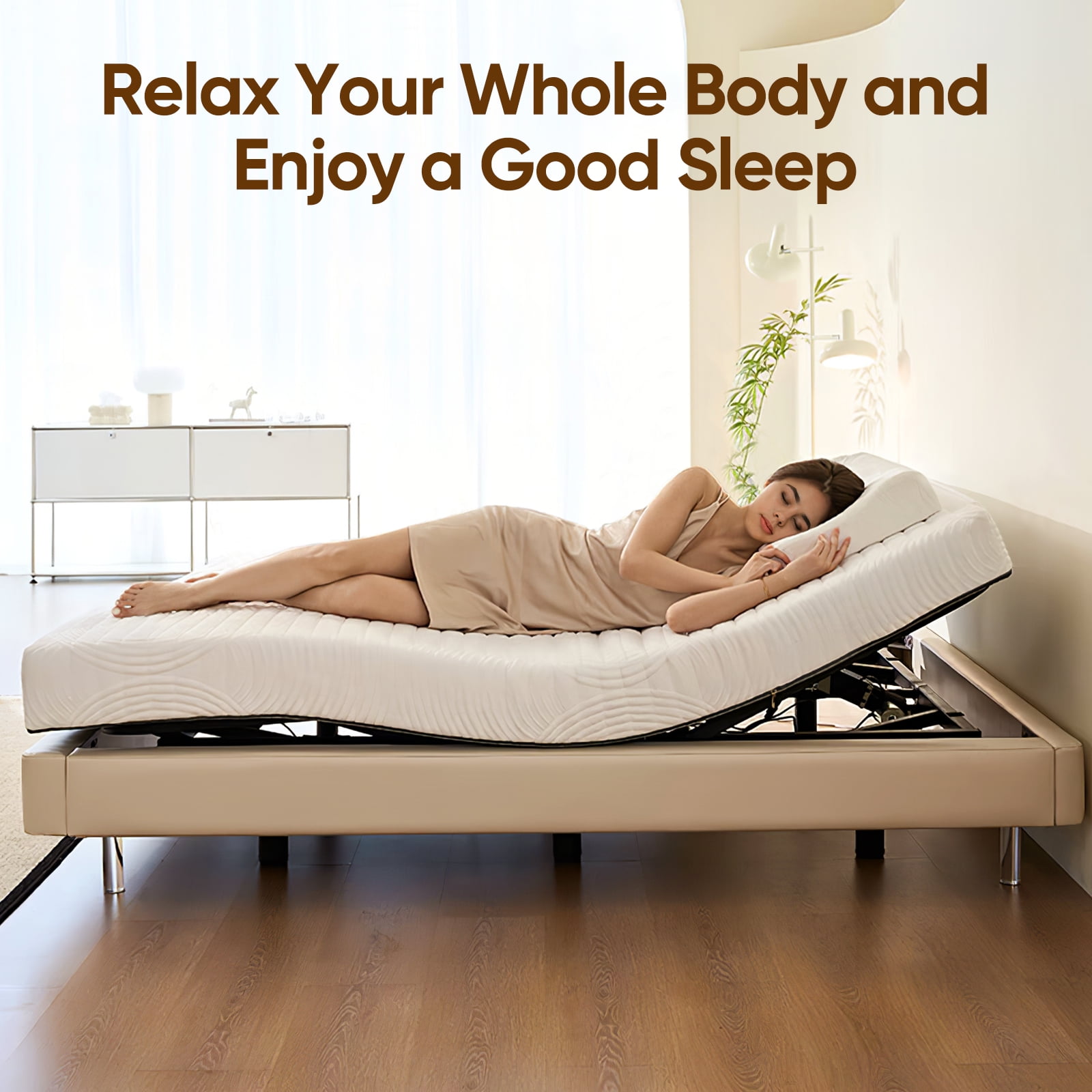 Cottinch Twin Size Electric Adjustable Bed Frame with Remote Control ...