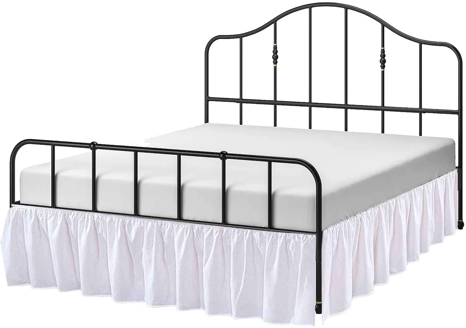 Stacey Solid White Multi-Ruffle Bed Skirt Dust Ruffle Bedding with ...