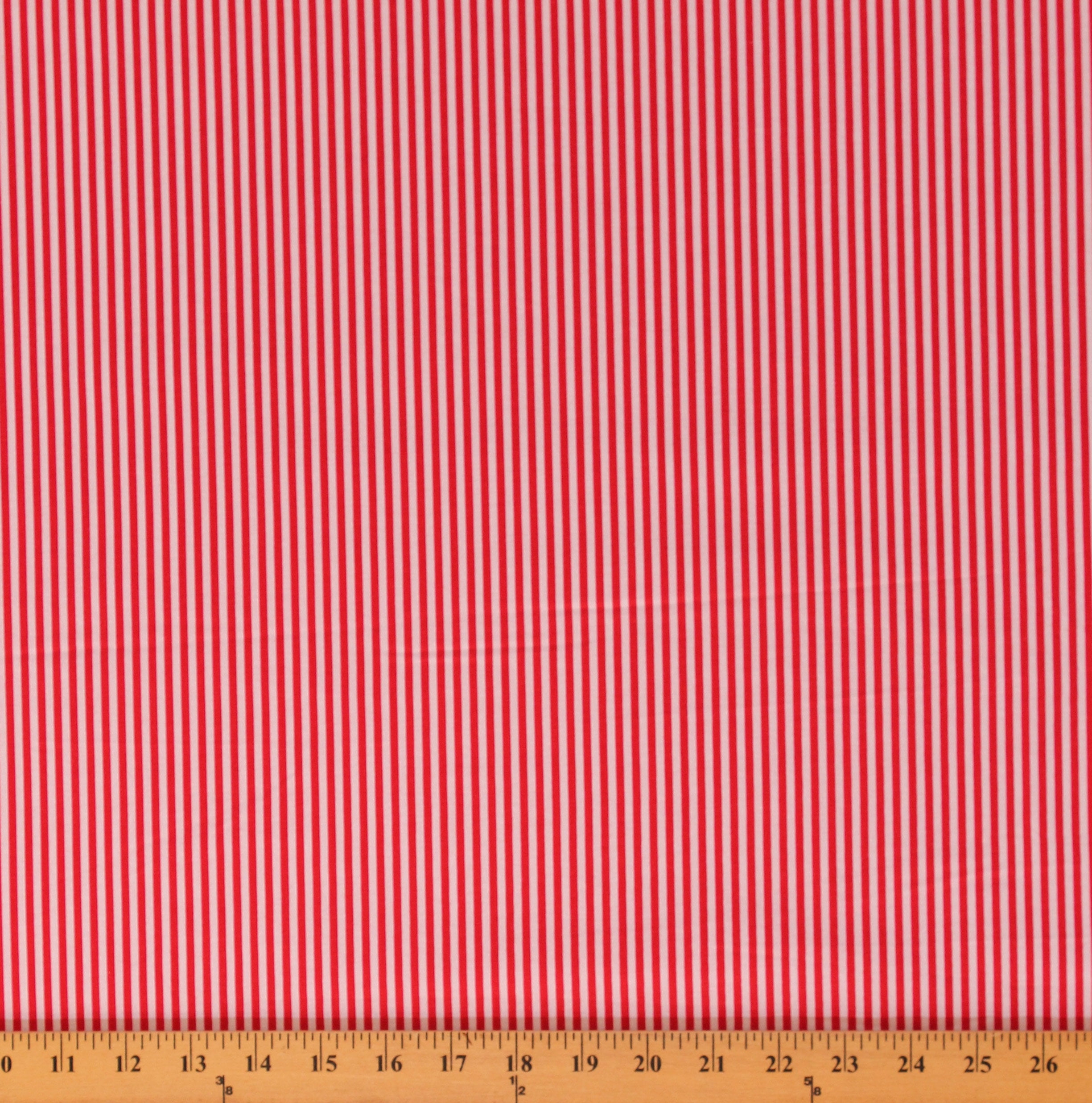 Cotton 1/8 inch Red and White Stripes Striped Cotton Fabric Print by ...