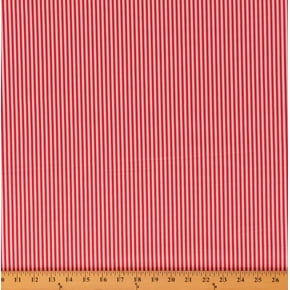 Red White Striped Fabric
