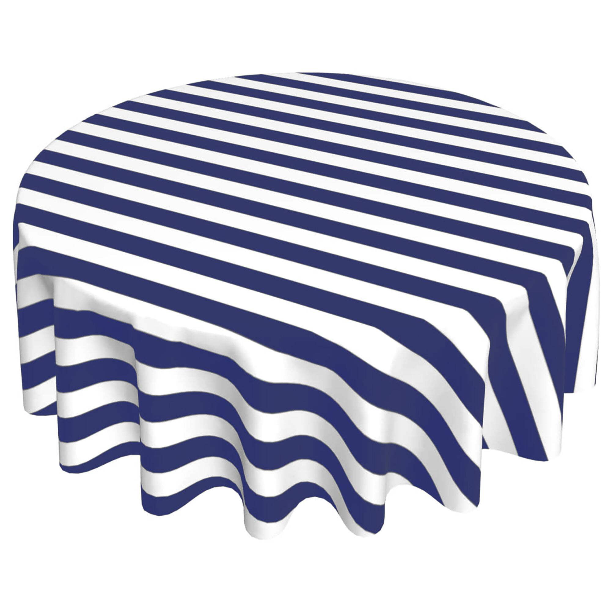 Cotton 2 Inch Wide Stripes Round Tablecloth for Wedding/Bridal Shower ...