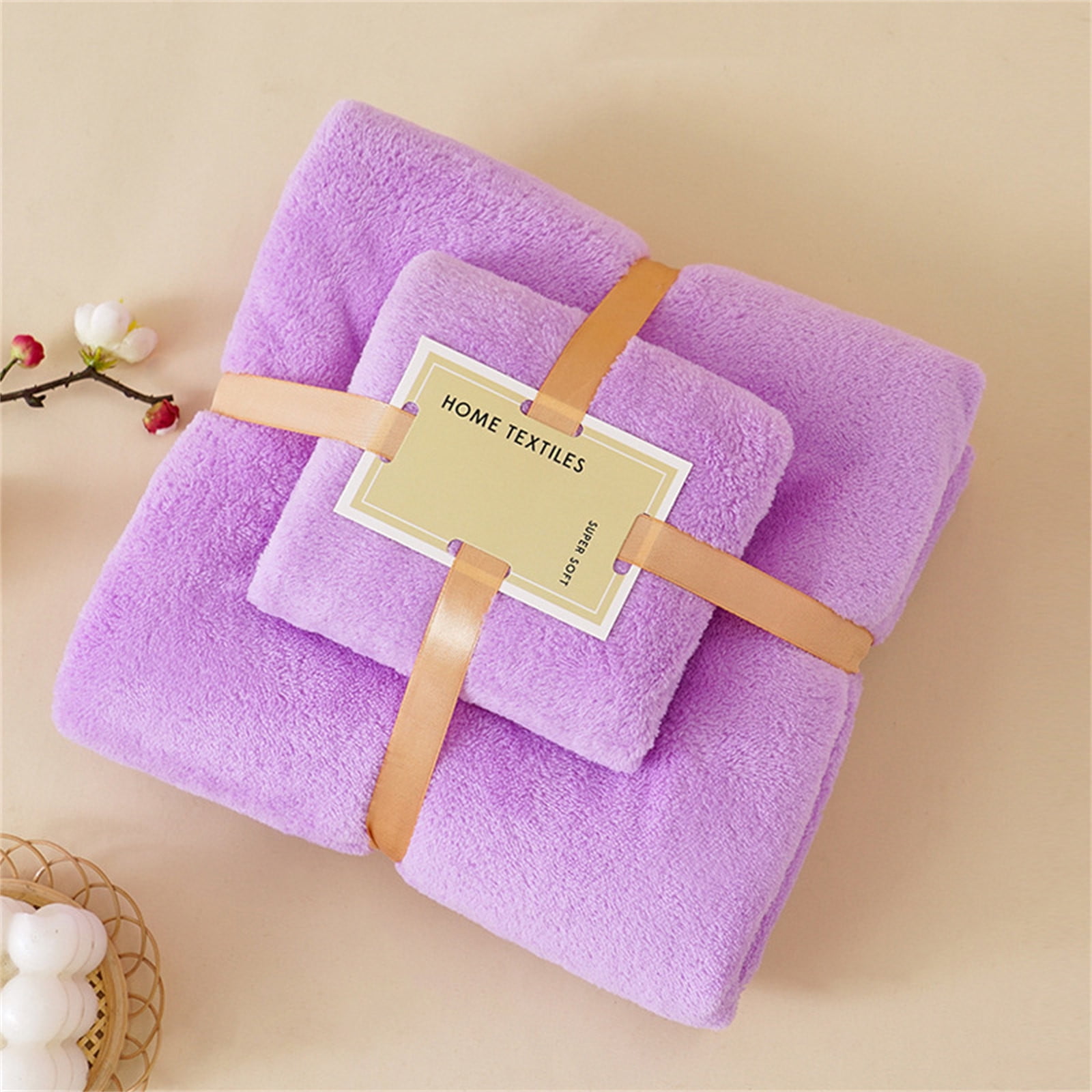 Cotton 2-in-1 Bath Towel and Face Towel Set, Soft Bath Towels, Luxury ...