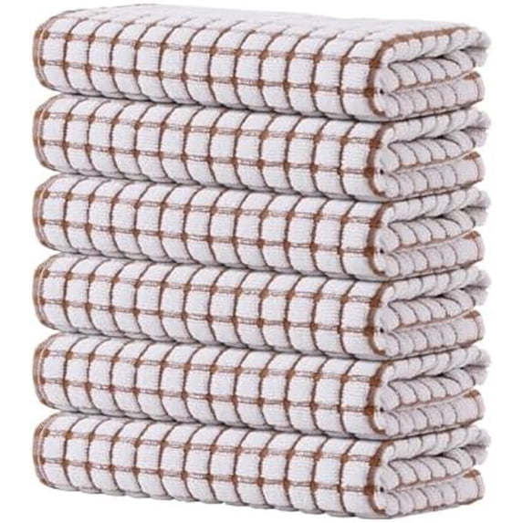 Cotton 6 Pack Terry Kitchen Towels, 16 x 25 Inches Super Soft and ...