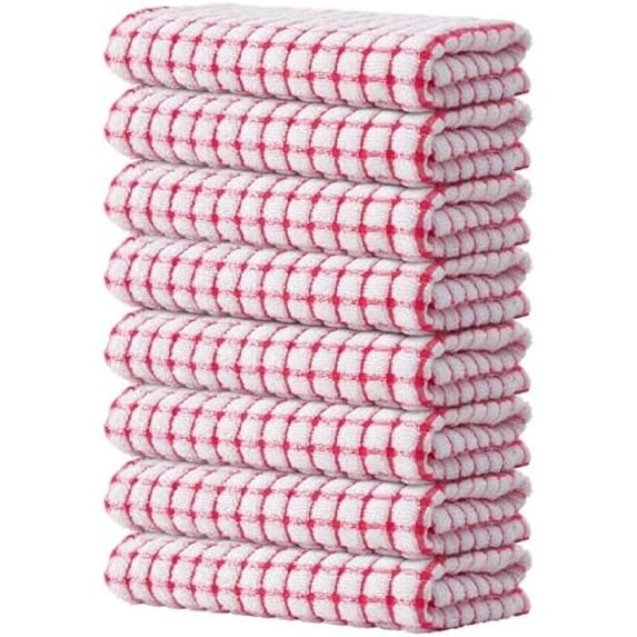 Cotton 8 Pack Terry Kitchen Towels, 16 x 25 Inches Super Soft and ...