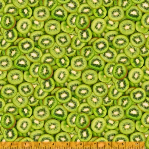 Cotton A La Carte Windham Fabrics Kiwis Kiwi Fruit Food Green Cotton ...