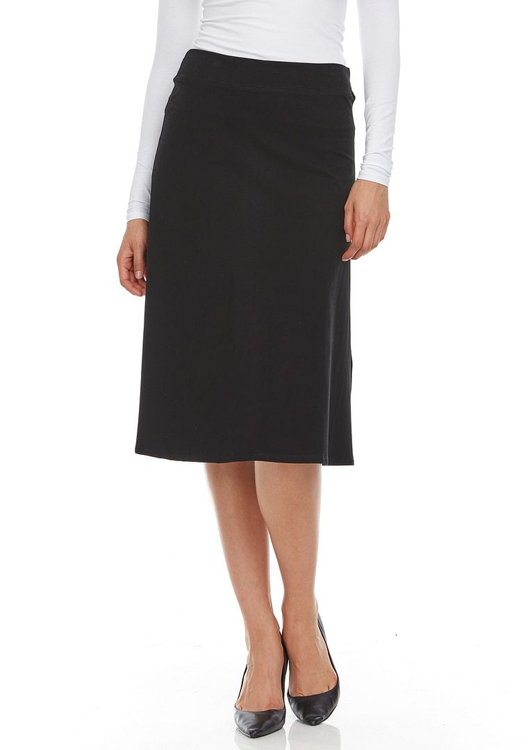 Cotton A-Line Midi Skirt For Women By BGDK- 27 Inch Length Skirt With ...