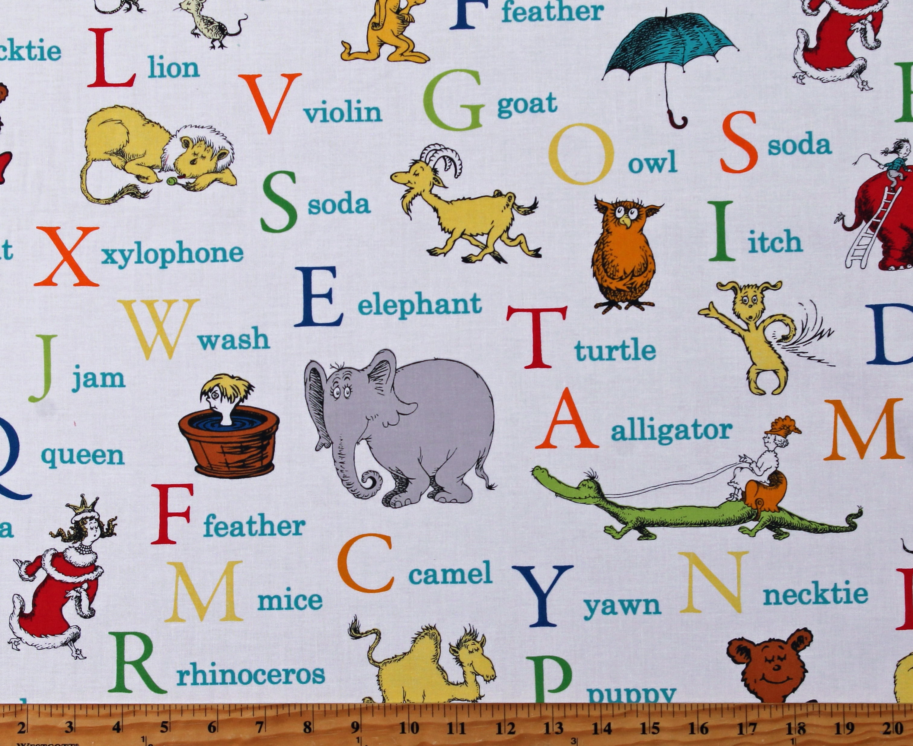 Cotton ABC by Dr. Seuss Kids ABC's Alphabet Learning White Cotton ...