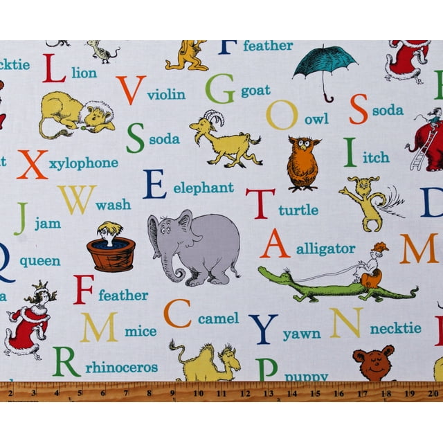 Cotton ABC by Dr. Seuss Kids ABC's Alphabet Learning White Cotton ...