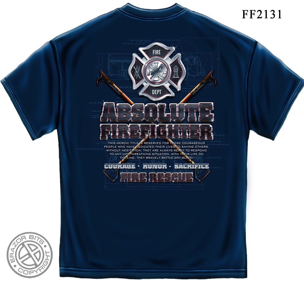 Cotton Absolute Firefighter Print Graphic T-Shirt - Walmart.com
