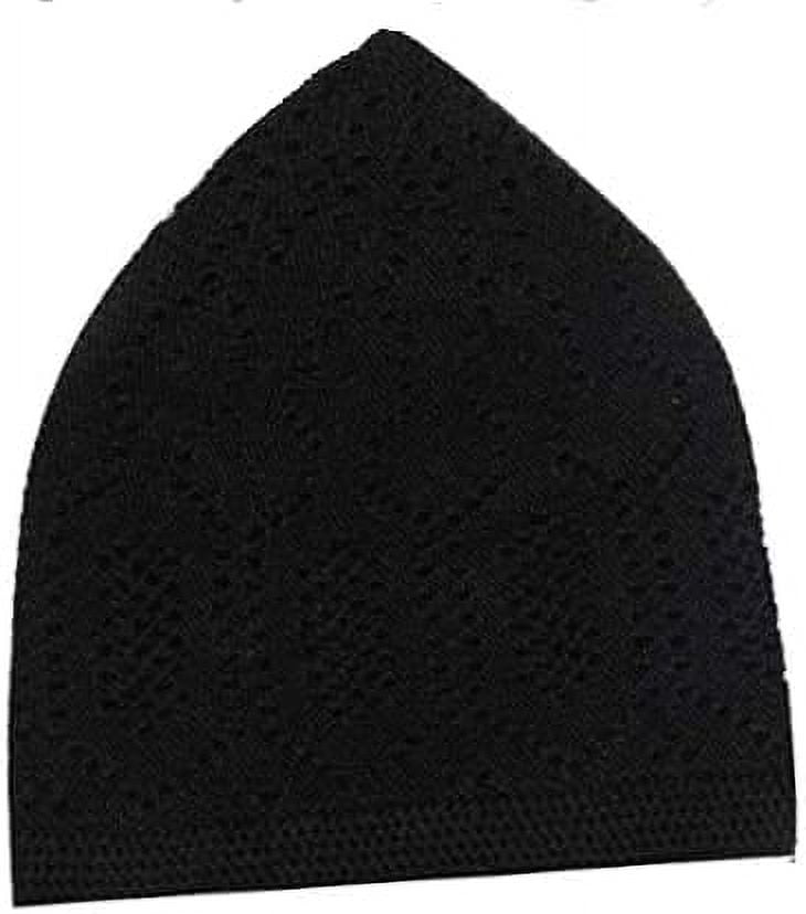 Cotton Adult Men's Islamic Prayer Cap (Black, Free Size), Stretchable ...