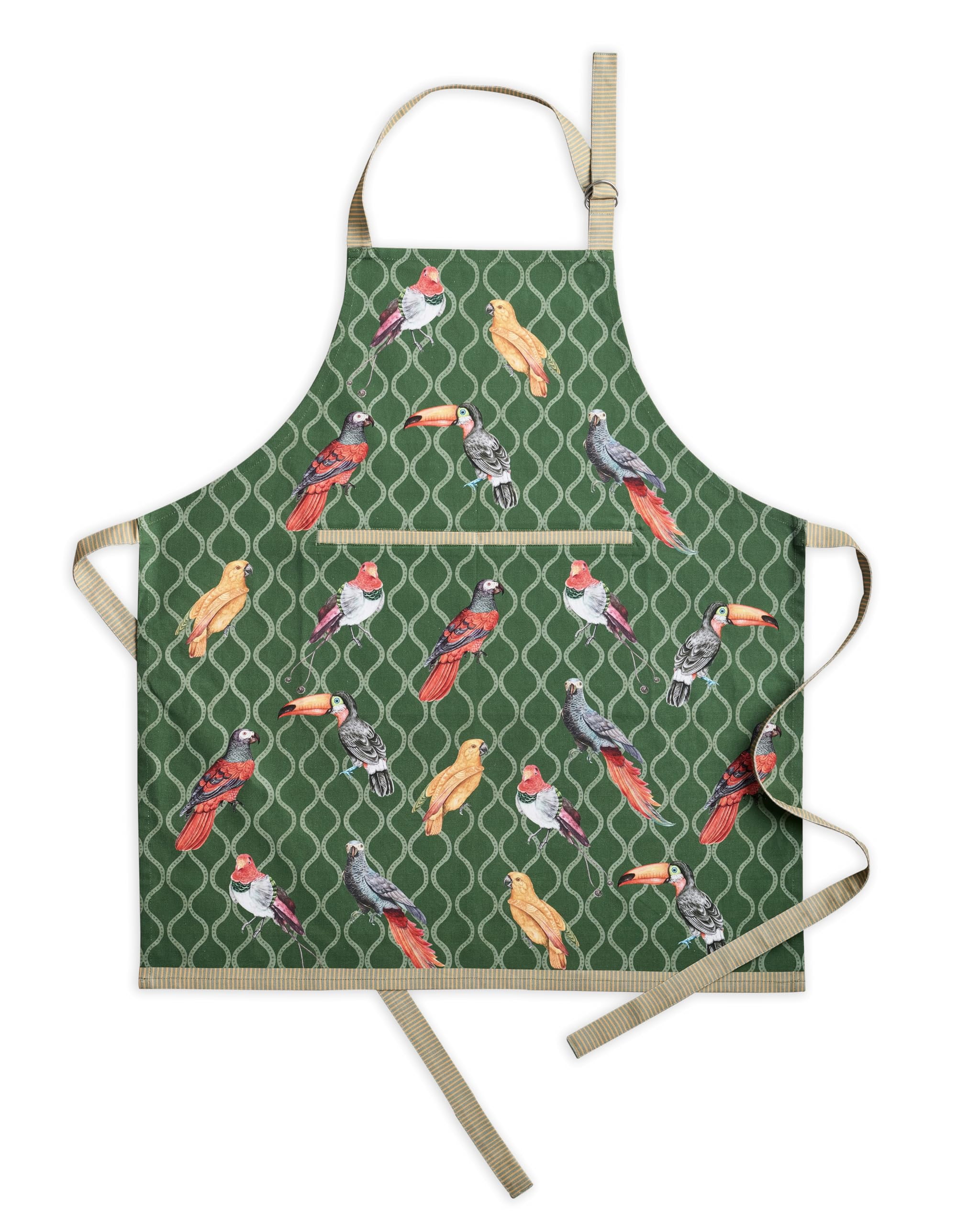 Cotton Apron 1 - 150 - Tropical Birds Use For Cooking Gardening Serving ...