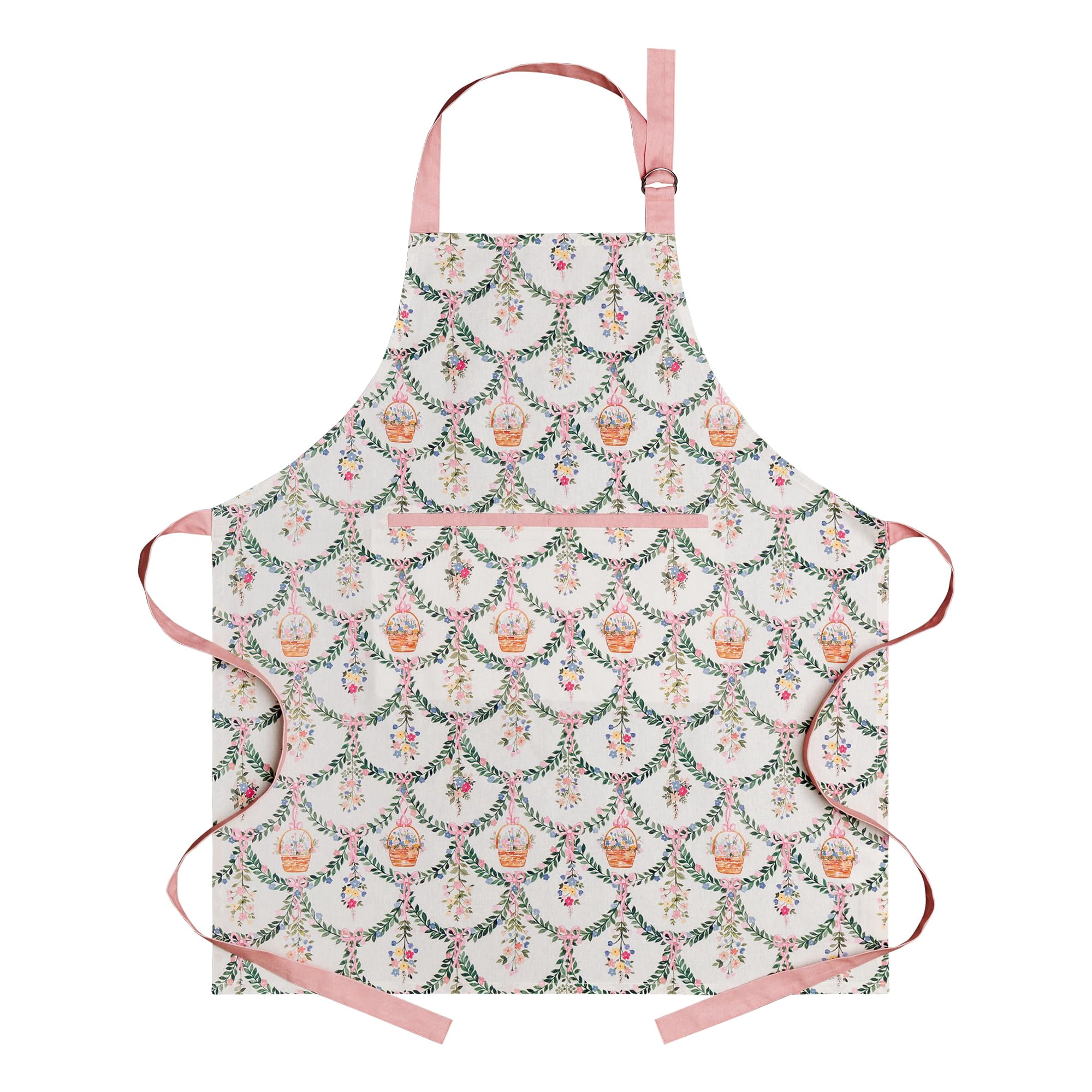 Cotton Apron 211 - Les Bouquets 1 Adult Size Cooking & Gardening Use ...