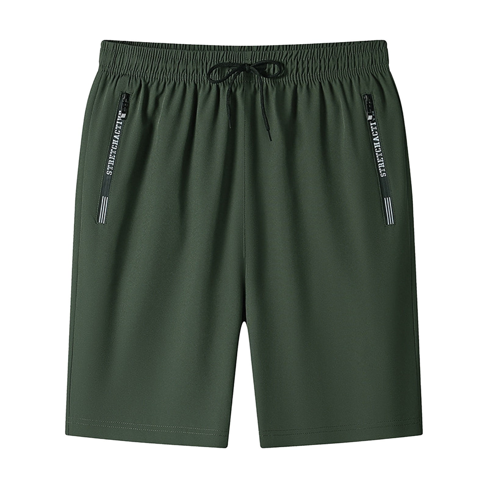 Cotton Athletic Shorts with Pockets and Elastic Waistband, Solid Color ...
