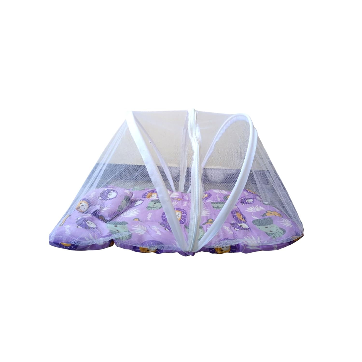 Cotton Baby Bed with Mosquito Net with Small Pillow Zip Clousre Newborn ...