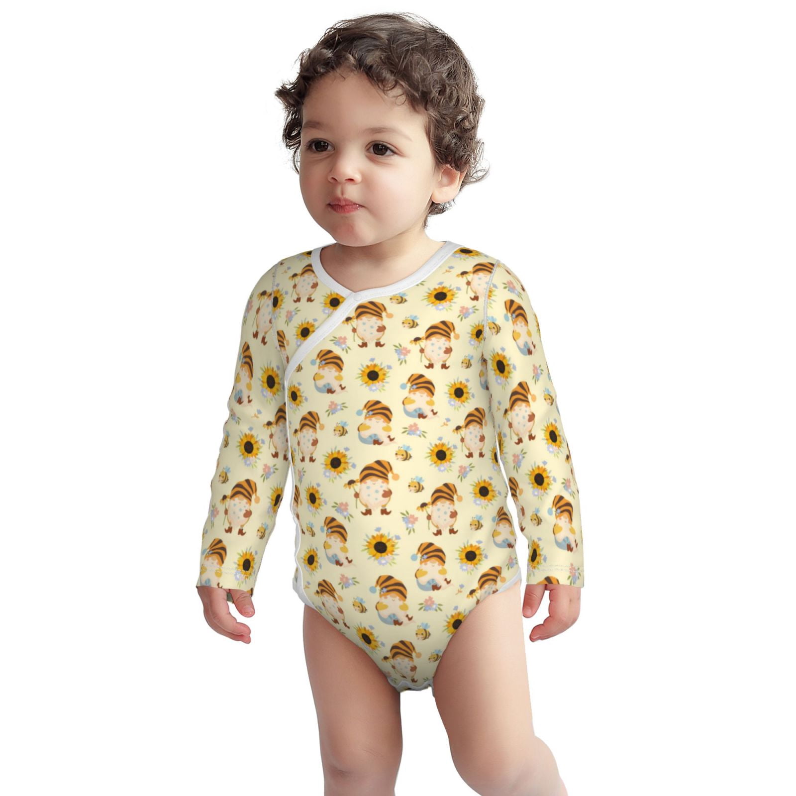 Cotton Baby Onsies, Bee Honey Honeycomb Bee Unisex Newborn Baby Long ...