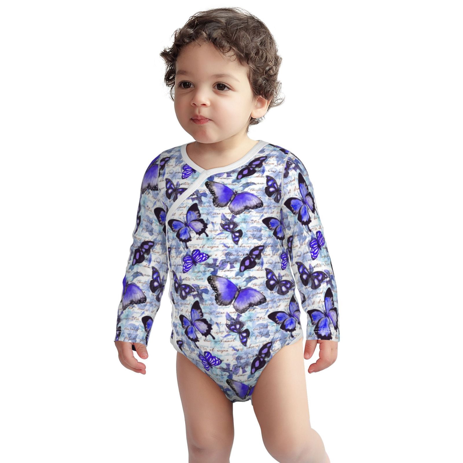 Cotton Baby Onsies, Butterflies Unisex Newborn Baby Long Sleeve ...