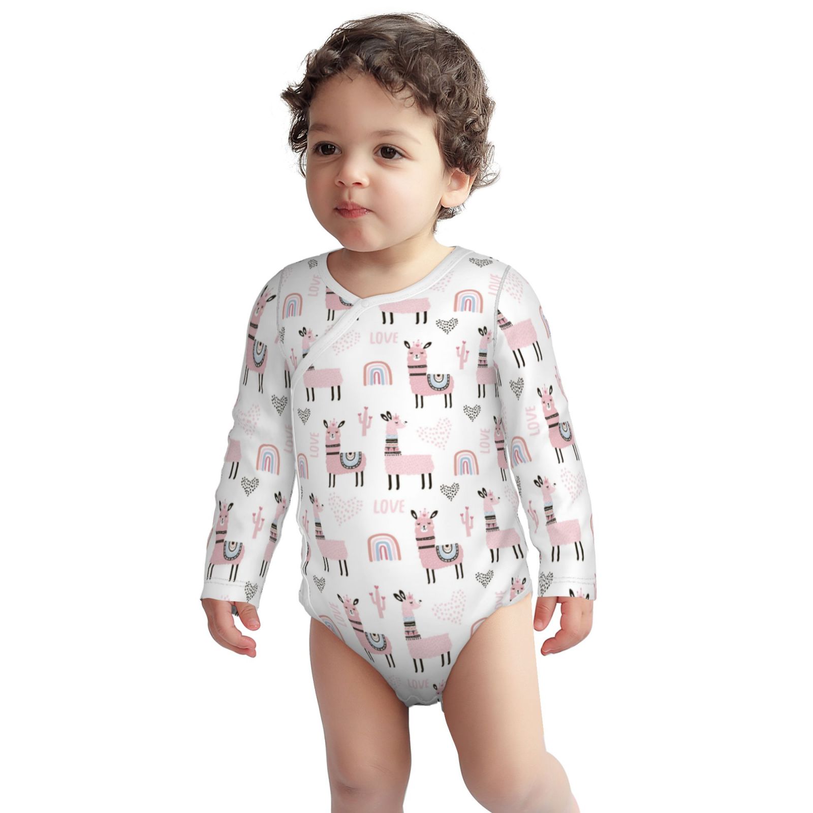 Cotton Baby Onsies, Cartoon Cute Alpacalove Pink Unisex Newborn Baby ...