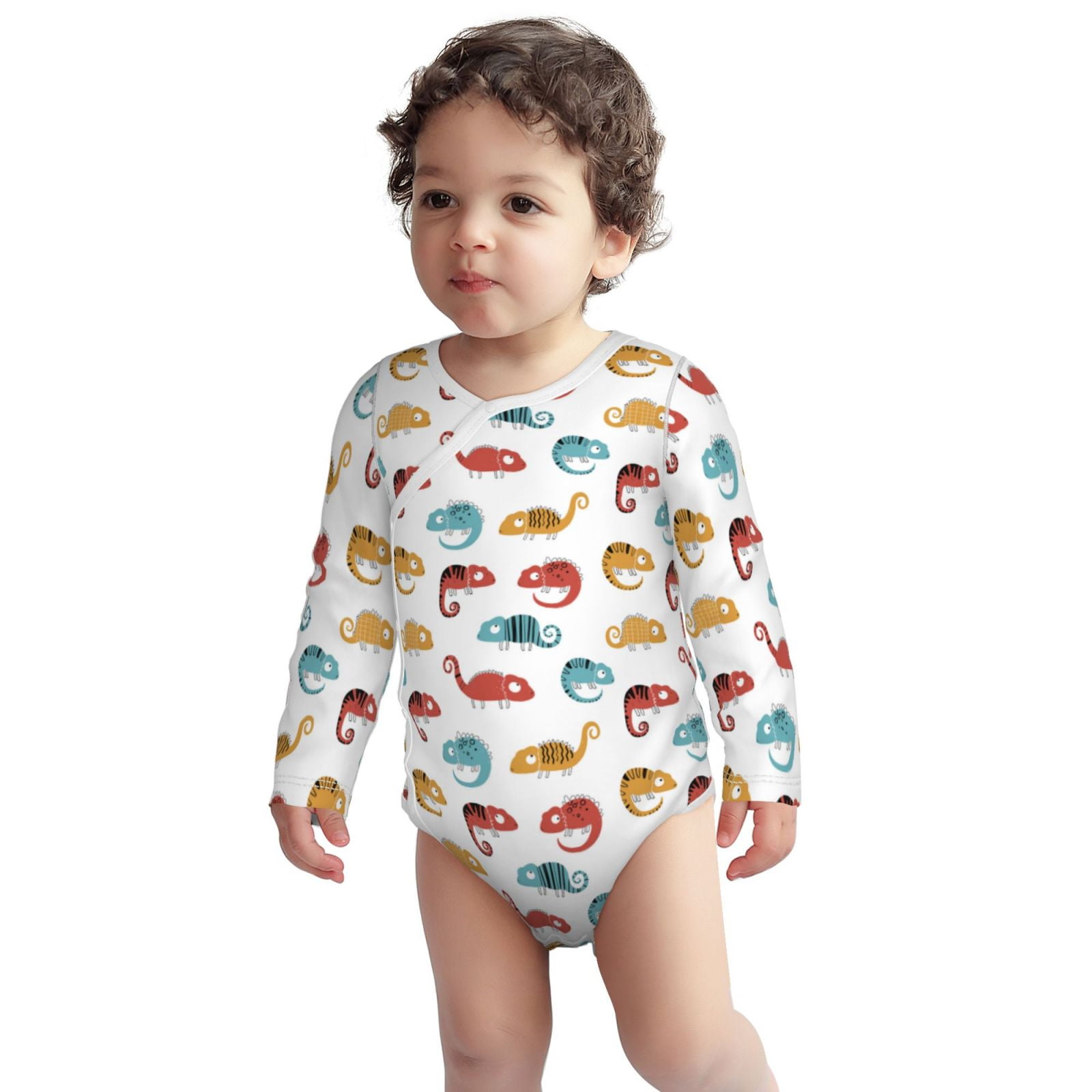 Cotton Baby Onsies, Cartoon Cute Chameleon Lizard_A Unisex Newborn Baby ...