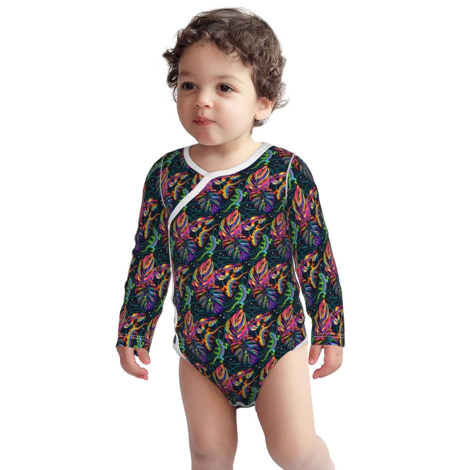 Cotton Baby Onsies, Colorful Gecko Cute Lizard Unisex Newborn Baby Long ...