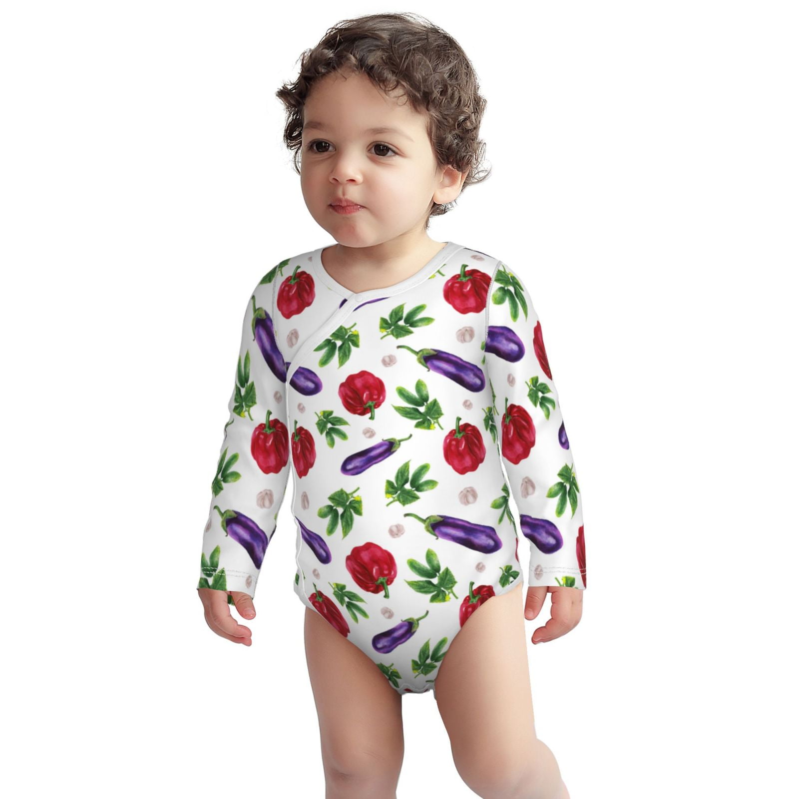 Cotton Baby Onsies, Eggplant chili pepper Unisex Newborn Baby Long ...