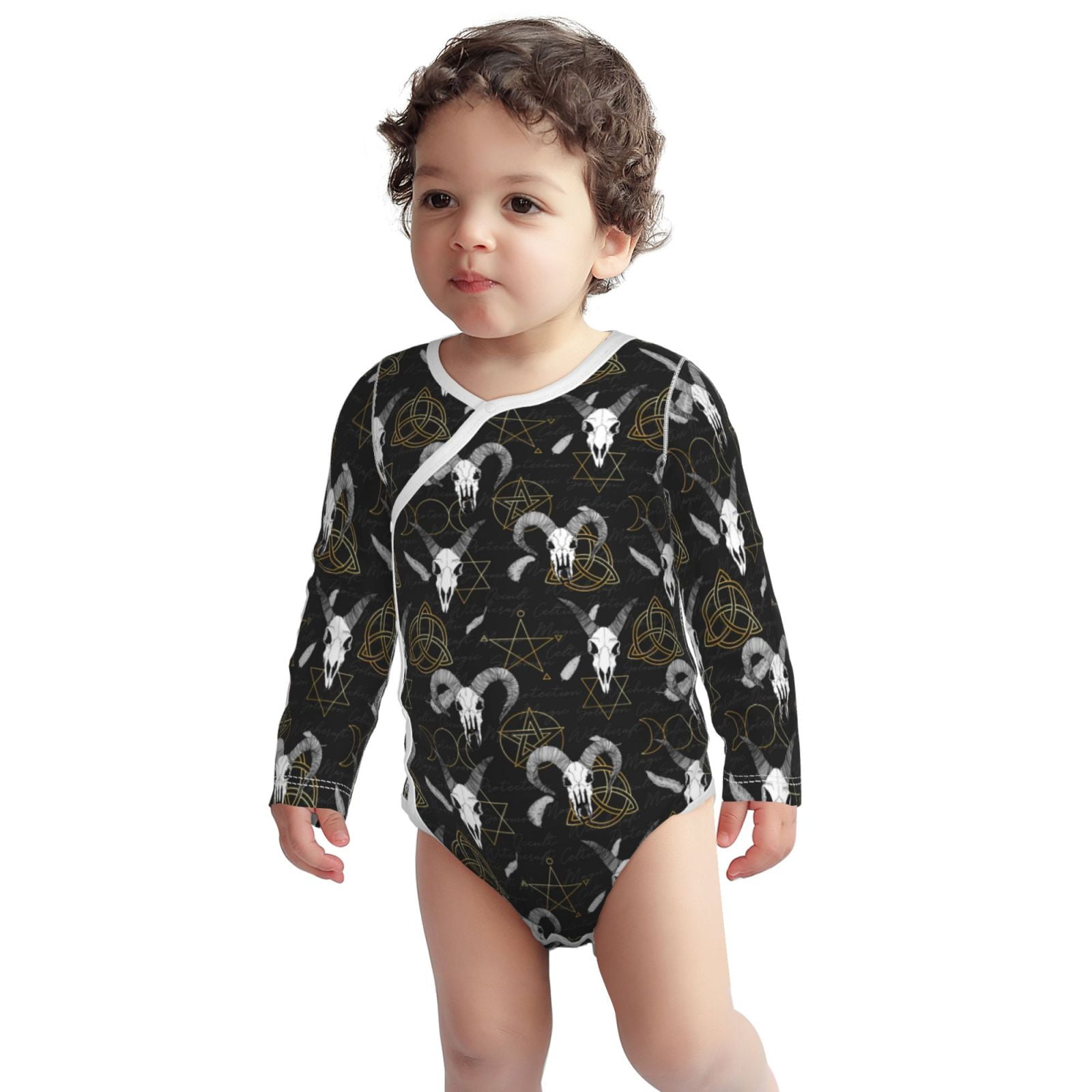 Cotton Baby Onsies, Gothic Style Cool Goat Skull Unisex Newborn Baby ...